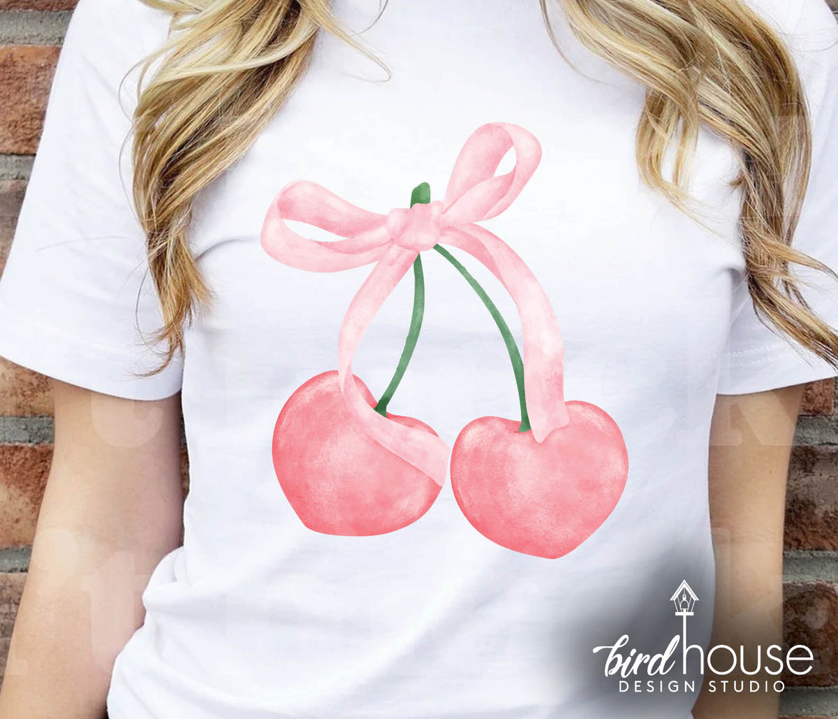 Coquette Cherries Graphic Tee Shirt – Birdhouse Design Studio, LLC